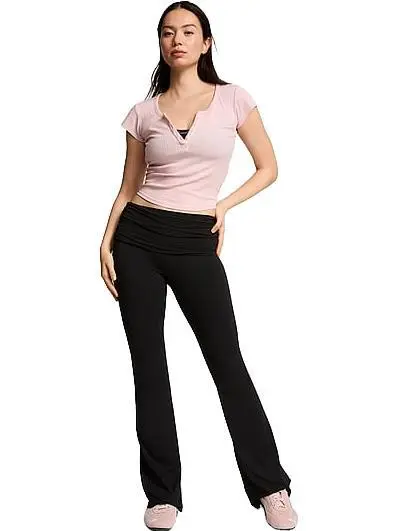 Pink Relay Flare Leggings - Black