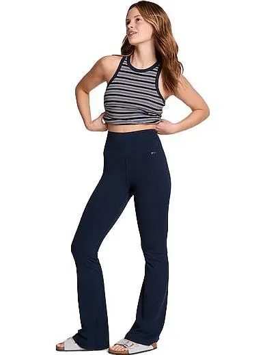 Pink Relay Logo Shine Flare Leggings - Blue