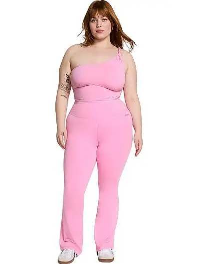 Pink Relay Logo Shine Flare Leggings - Pink