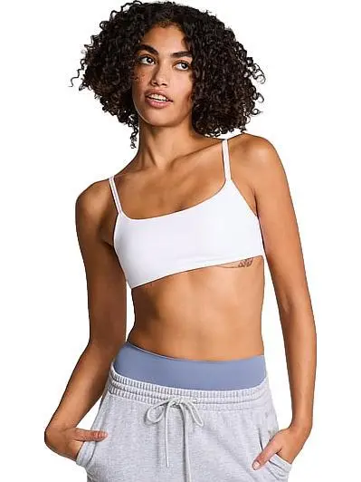 Pink Relay™ Square-neck Sports Bra - White,ivory