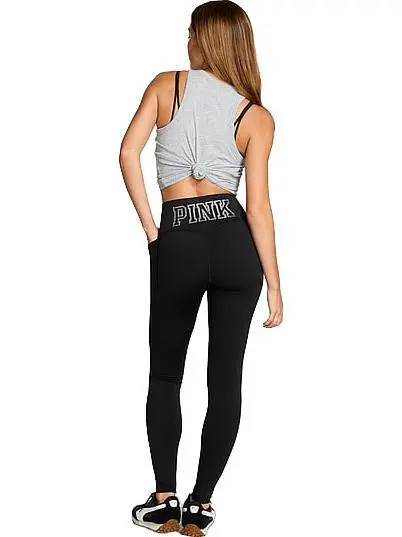 Pink Relay Leggings - Black