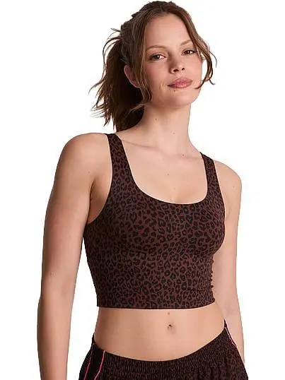Pink Relay Longline Sports Bra - Print