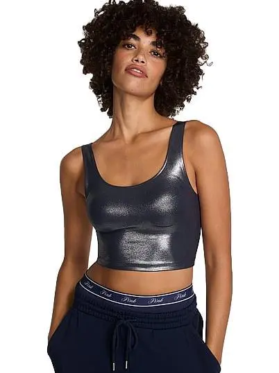Pink Relay Longline Sports Bra - Print