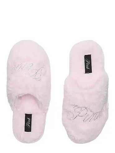 Pink Faux-fur Slippers - Pink