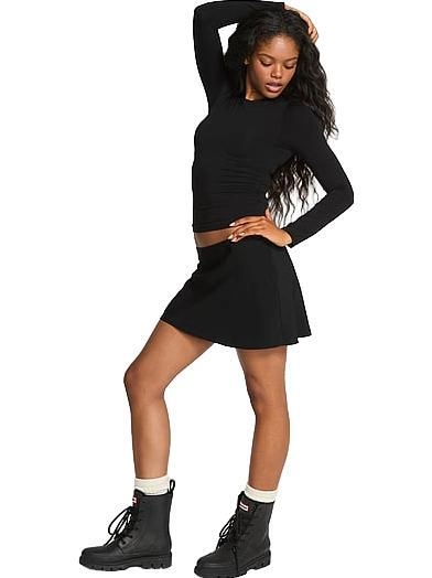 Pink Base Stretch Long-sleeve Tee - Black