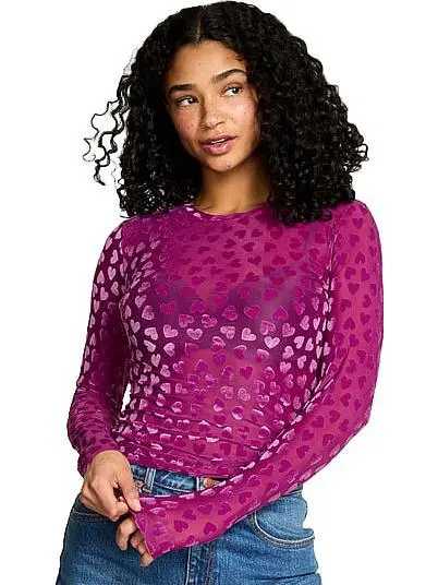 Pink Base Stretch Long-sleeve Tee - Pink