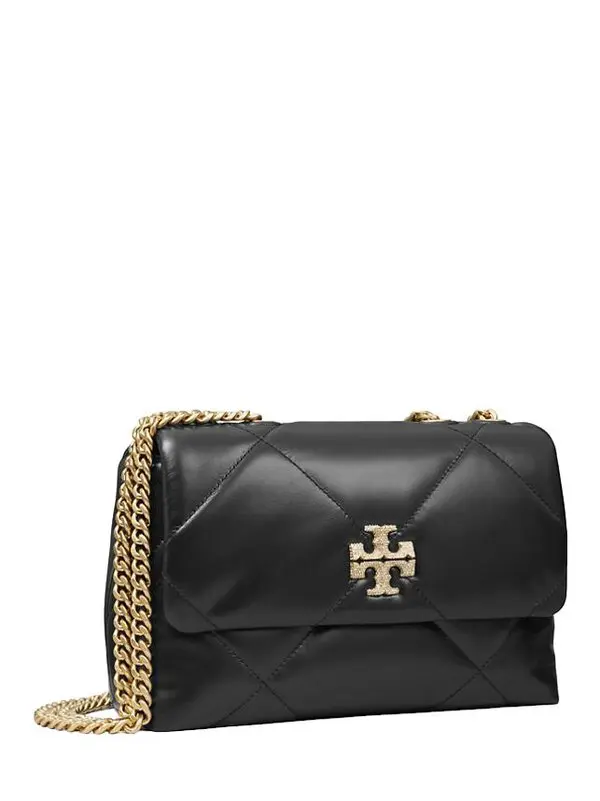 Tory Burch Small Kira Diamond Quilt Pavé Shoulder Bag - Black