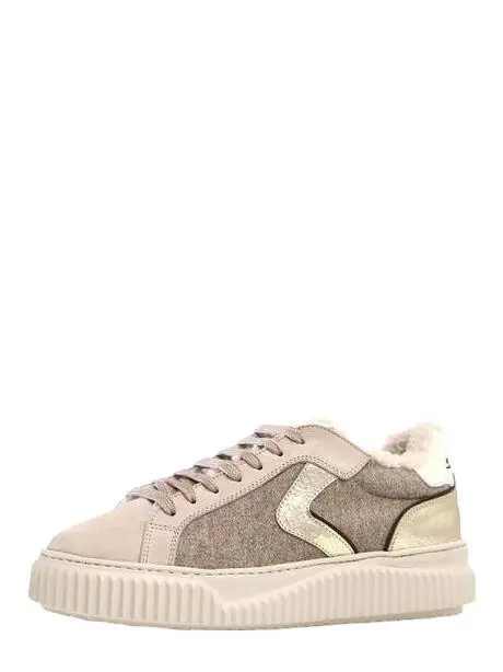 VOILE BLANCHE Lipari Shearling-lined Sneakers - Cream Beige