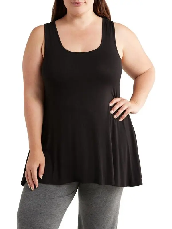 24SEVEN COMFORT APPAREL Jersey Tunic Tank - Black