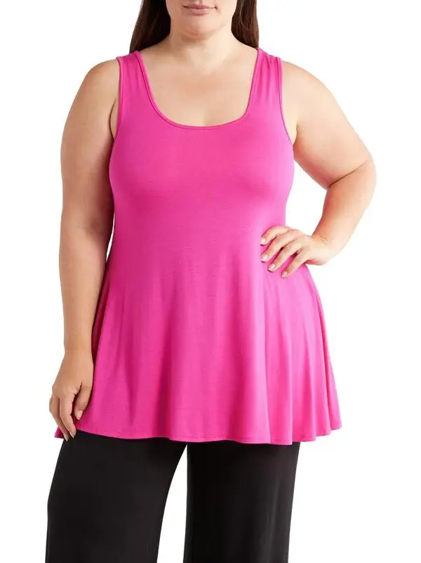 24SEVEN COMFORT APPAREL Jersey Tunic Tank - Pink