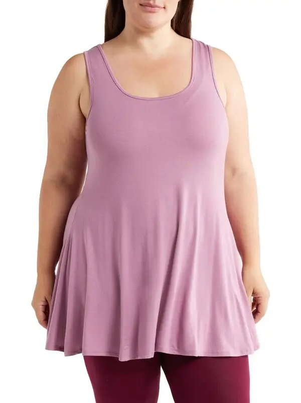 24SEVEN COMFORT APPAREL Jersey Tunic Tank - Rose