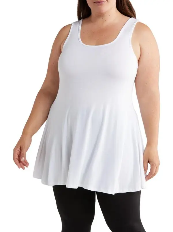 24SEVEN COMFORT APPAREL Jersey Tunic Tank - White