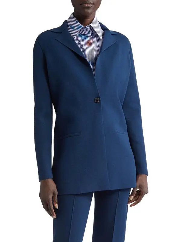 Lafayette 148 New York Knit Blazer - Lido Blue