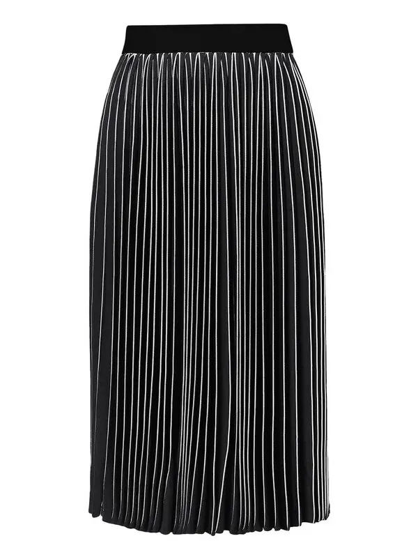 Partow Gigi Pleated Two-tone Stretch-knit Midi Skirt - Black