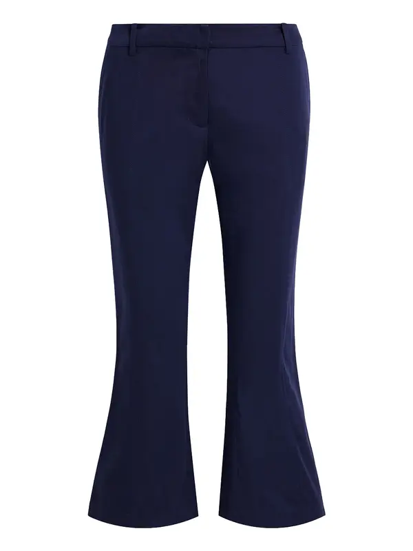 Marni Cotton-twill Kick-flare Pants - Navy