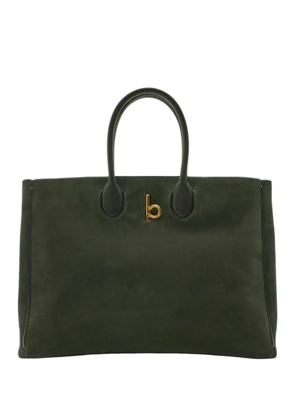 Burberry Suede Rocking Horse Tote - Green