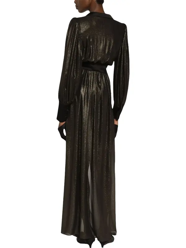 Dolce & Gabbana Lurex Plunge Gown - Metallic