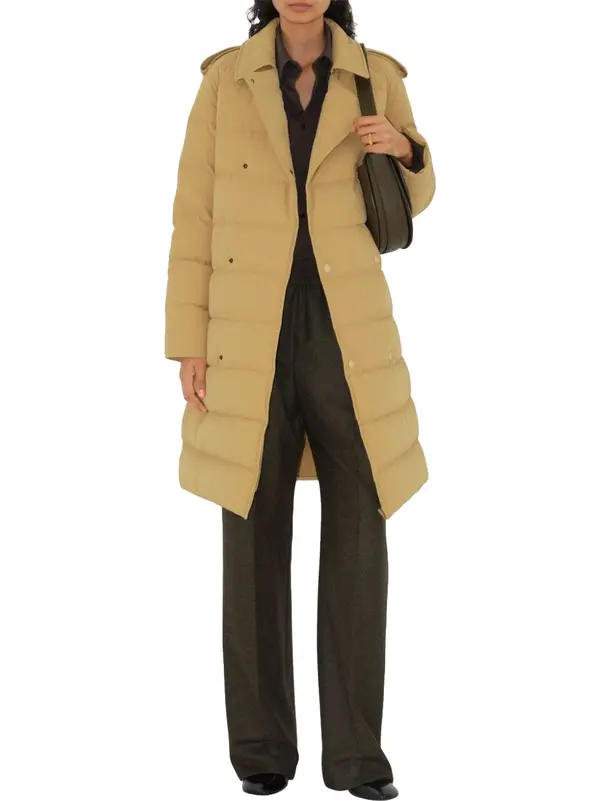 Burberry Mid-length Puffer Coat - Neutrals