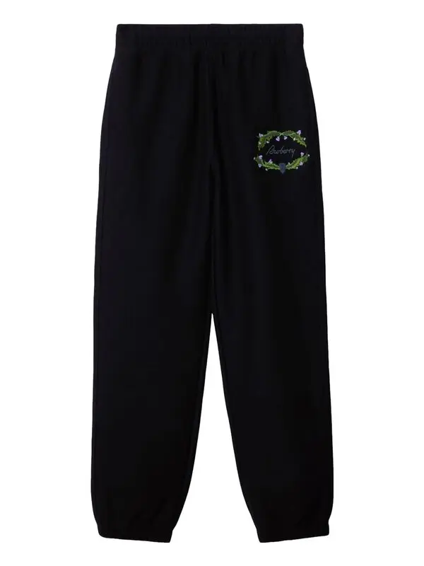 Burberry Logo-embroidered Track Pants - Black