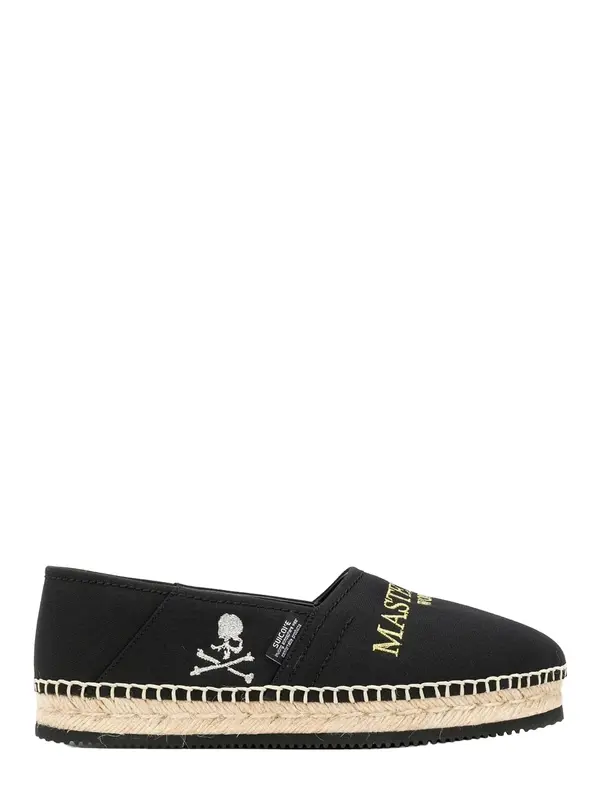 MASTERMIND WORLD Logo Embroidered Espadrilles - Black