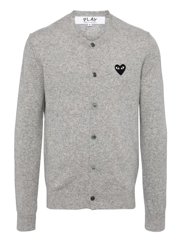 Play Comme Des Garcon Wool Cardigan - Grey