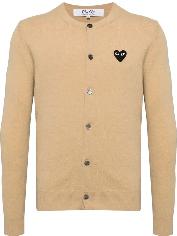 Play Comme Des Garcon Wool Cardigan - Neutrals