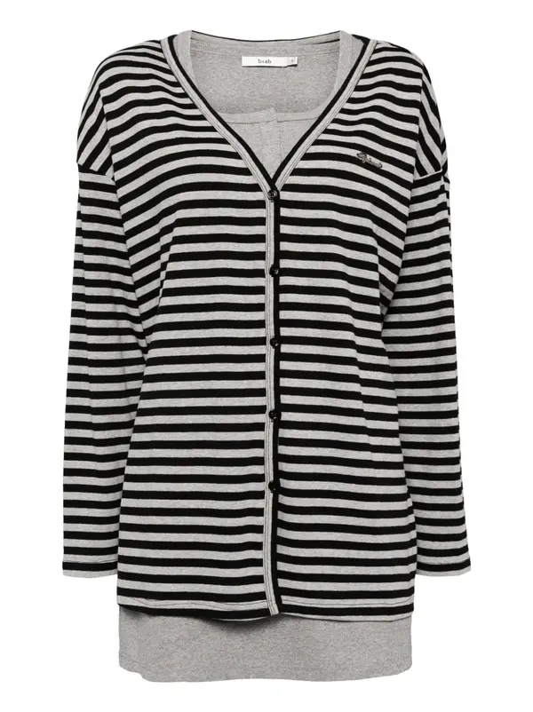 B+AB Striped Cardigan - Black