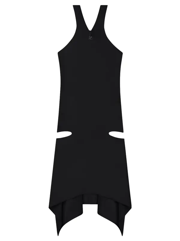 COURREGES Criss-cross Jersey Mini Dress - Black