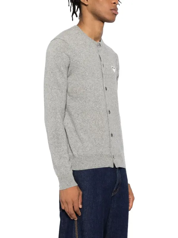 Play Comme Des Garcon Wool Cardigan - Grey
