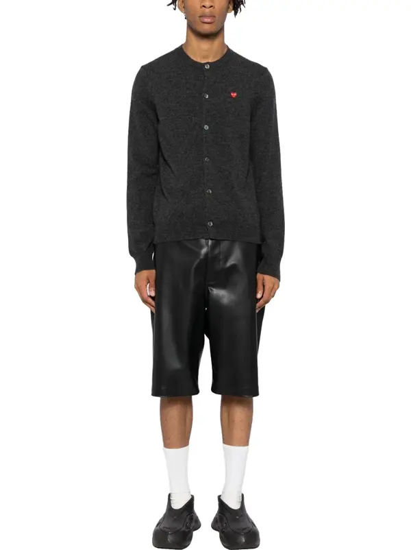 Play Comme Des Garcon Wool Cardigan - Grey