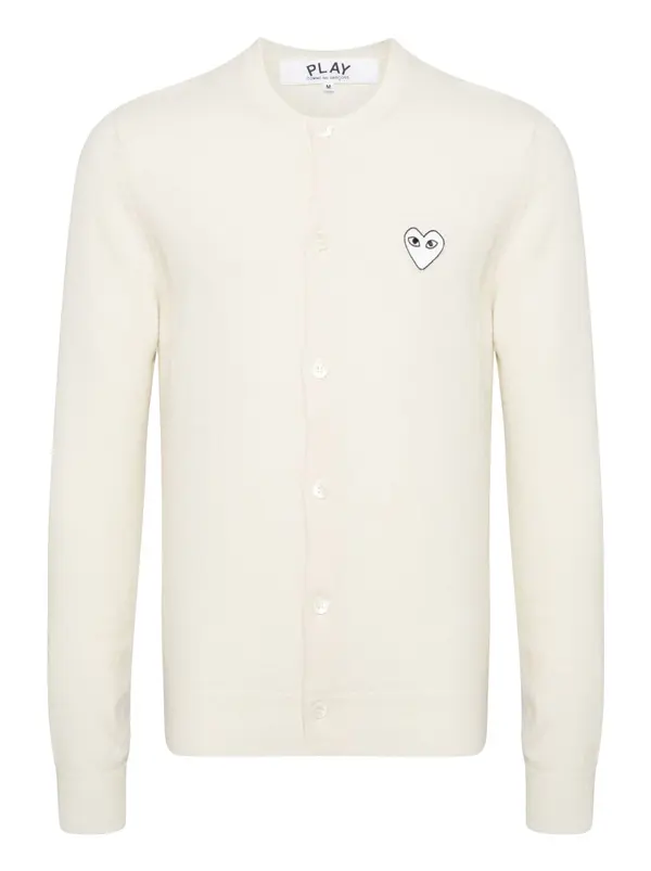 Play Comme Des Garcon Wool Cardigan - Neutrals