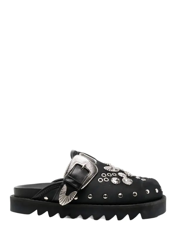 Toga Eyelet-detail Mules - Black