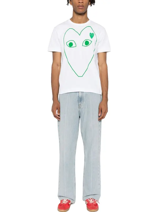 Play Comme Des Garcon Heart-printed T-shirt - White