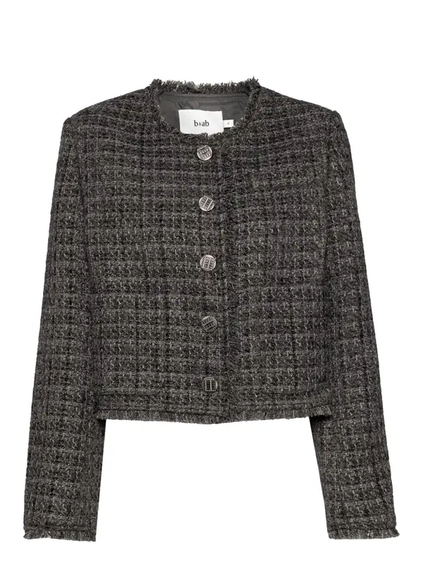 B+AB Tweed Cropped Jacket - Grey