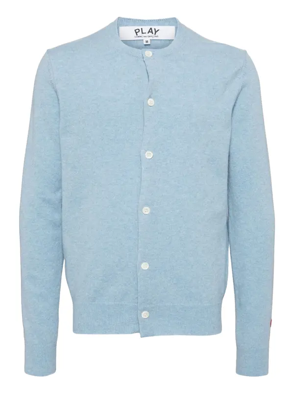 Play Comme Des Garcon Wool Cardigan - Blue
