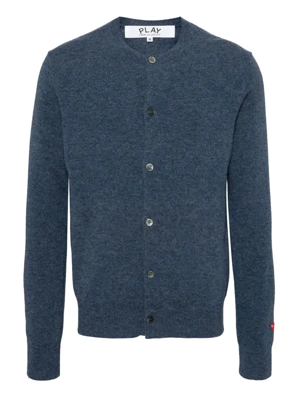 Play Comme Des Garcon Wool Cardigan - Blue