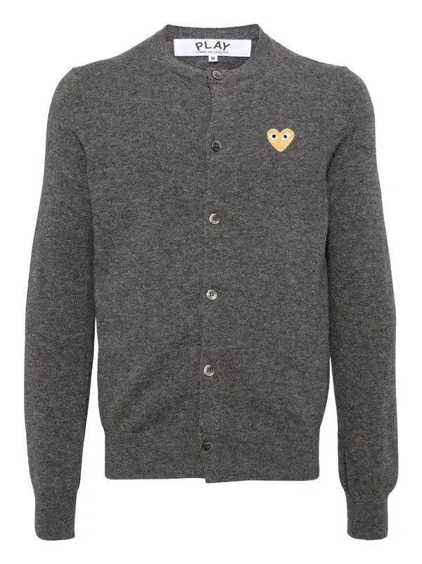 Play Comme Des Garcon Wool Cardigan - Grey