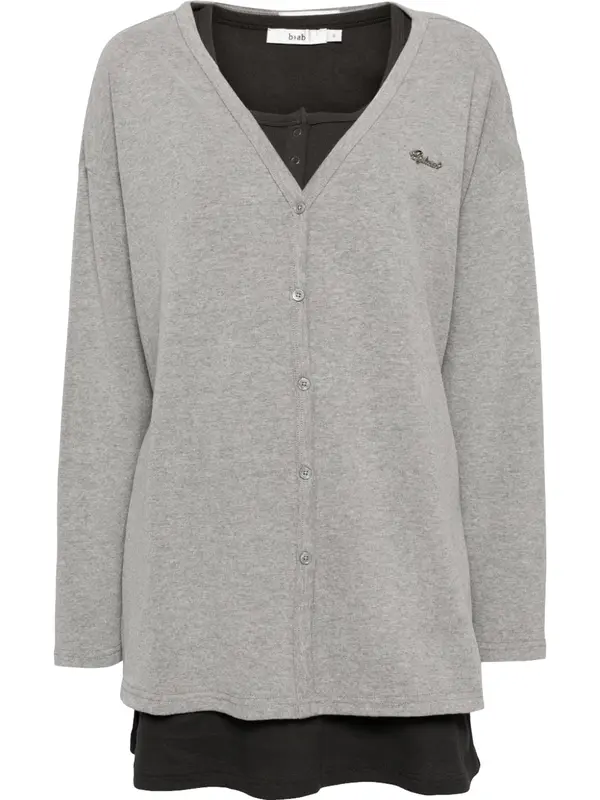 B+AB Layered Button-up Cardigan - Grey