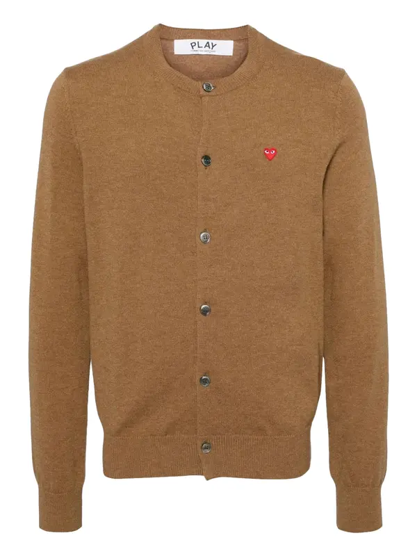 Play Comme Des Garcon Wool Cardigan - Brown
