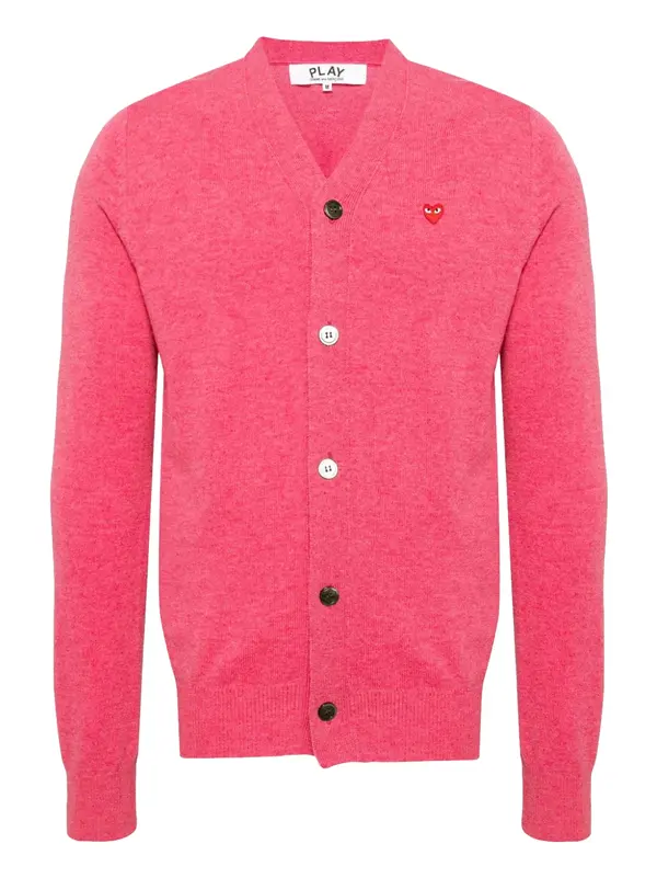 Play Comme Des Garcon Wool Cardigan - Pink
