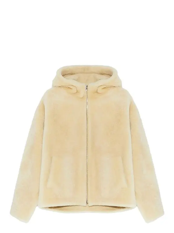 YVES SALOMON Hooded Shearling Jacket - Neutrals