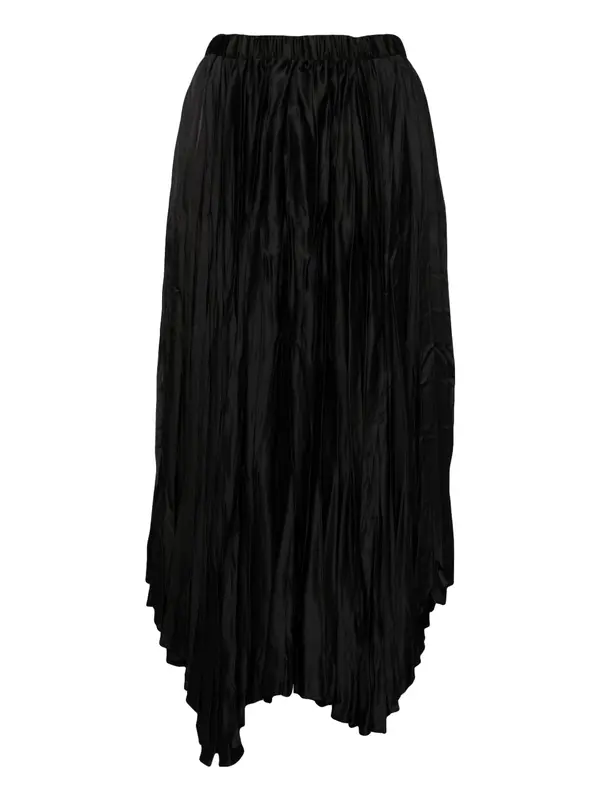 B+AB Asymmetric Pleated Skirt - Black