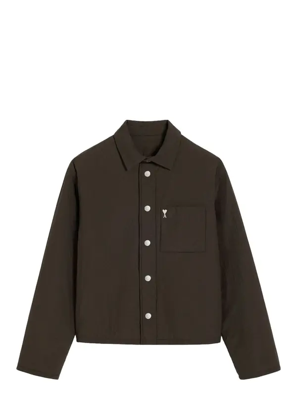 Ami De Coeur Padded Overshirt - Brown