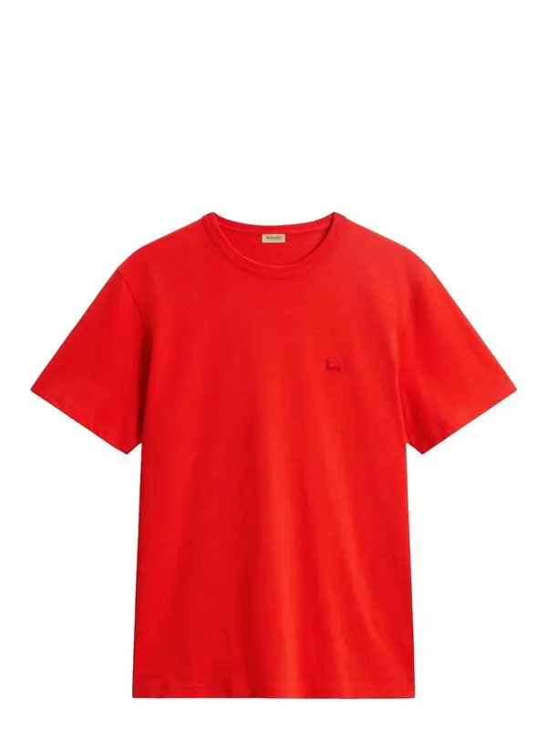 Woolrich Logo-patch Organic Cotton T-shirt - Red