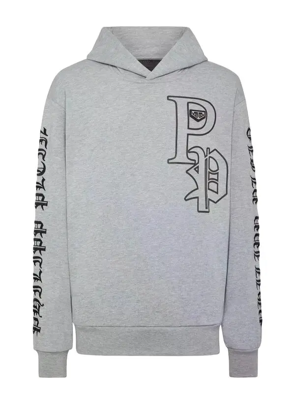 Philipp Plein Gothic Print Hoodie - Grey
