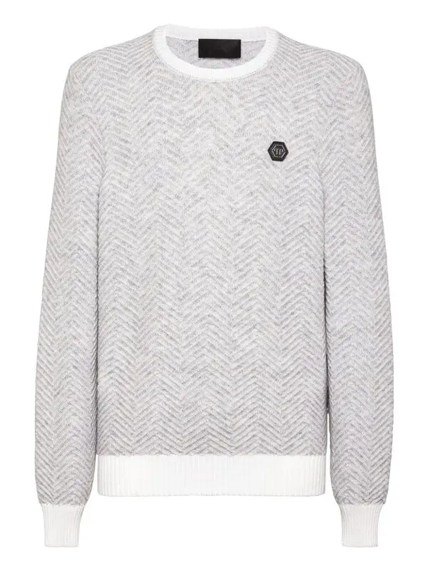 Philipp Plein Long Sleeve Sweater - White