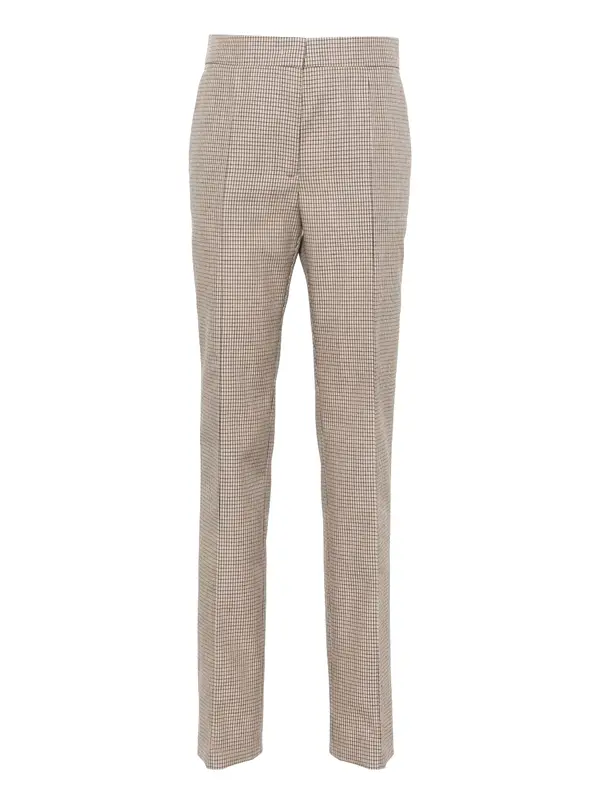 JIL SANDER Checked Tailored Trousers - Brown