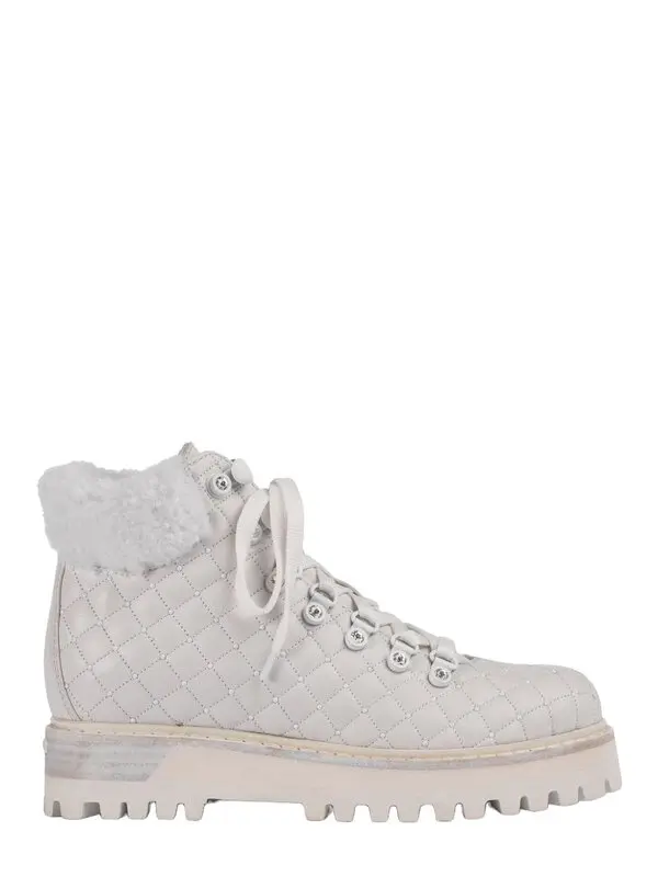 LE SILLA St. Moritz 40mm Quilted Combat Boots - White