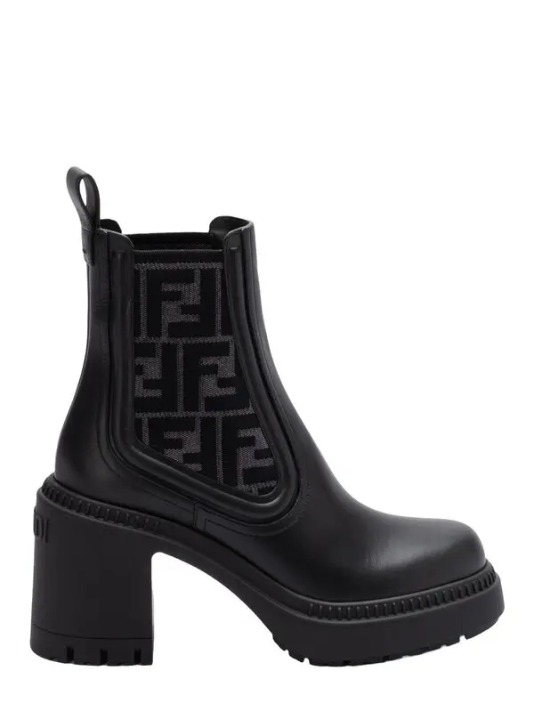 Fendi 65mm Monogram-detailed Boots - Black