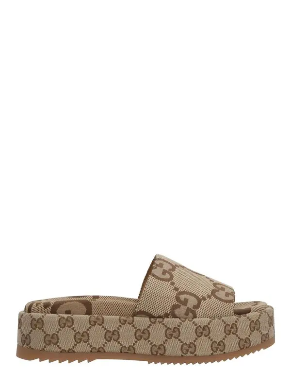 Gucci Gg Platform Slides - Neutrals